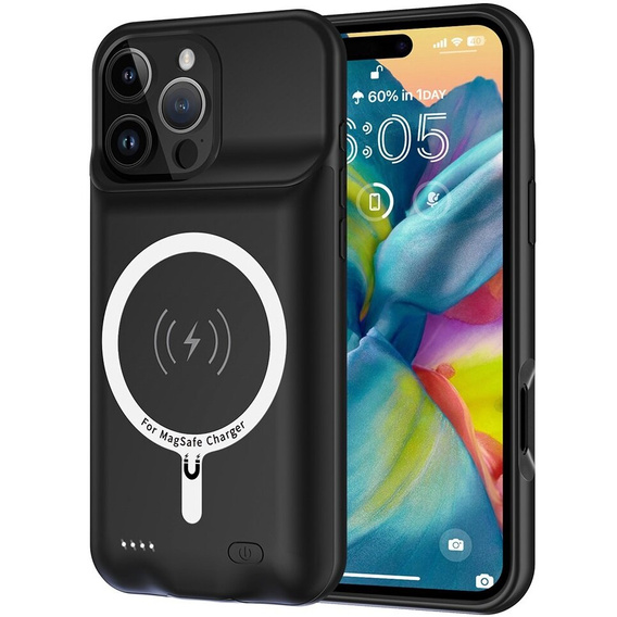 Etui z Baterią 7000mAh do iPhone 16 Pro Max do MagSafe, czarne - sklep XGSM.pl