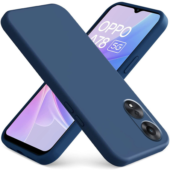 Zestaw Etui silikonowe do Oppo A78 5G, Silicone Lite, granatowe + szkło ... Zestaw Etui silikonowe do Oppo A78 5G, Silicone Lite, granatowe + szkło ...