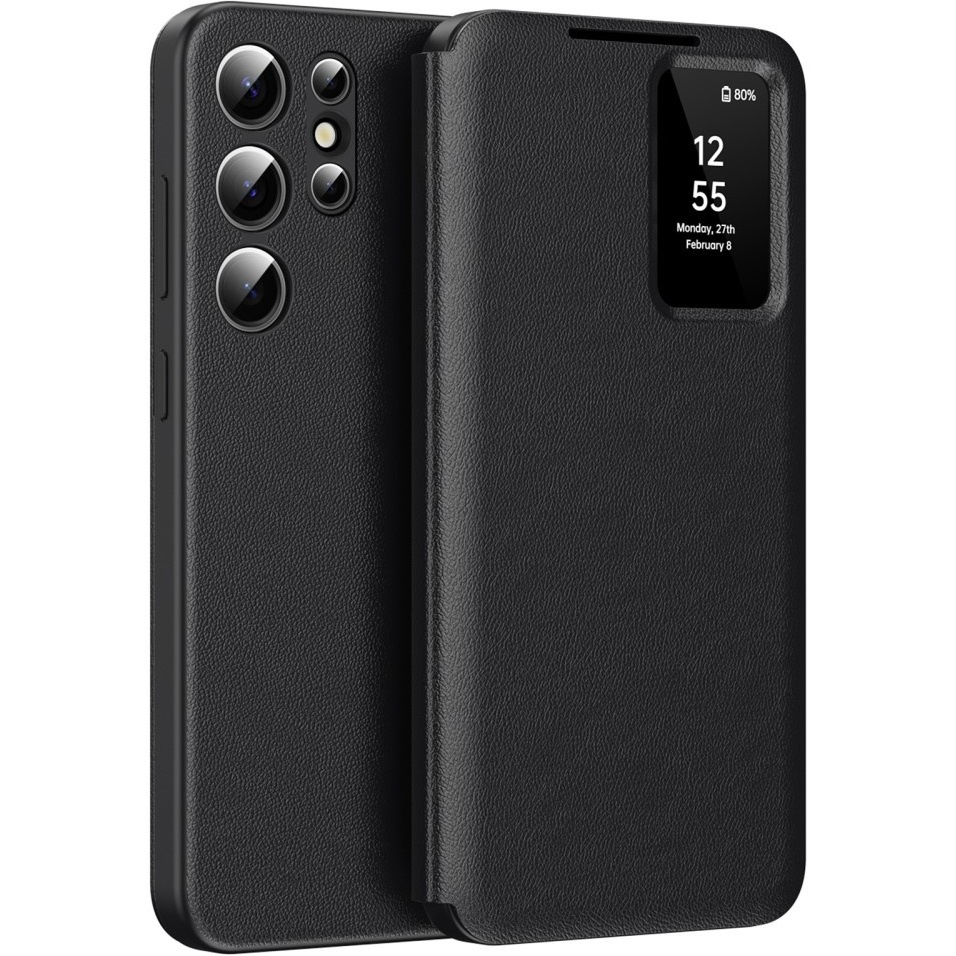 Etui z klapką do Samsung Galaxy S25 Ultra, Smart View Wallet, czarne ...