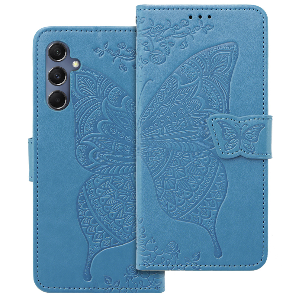 Etui z klapką do Samsung Galaxy M34 5G, Butterfly, niebieskie - sklep ...