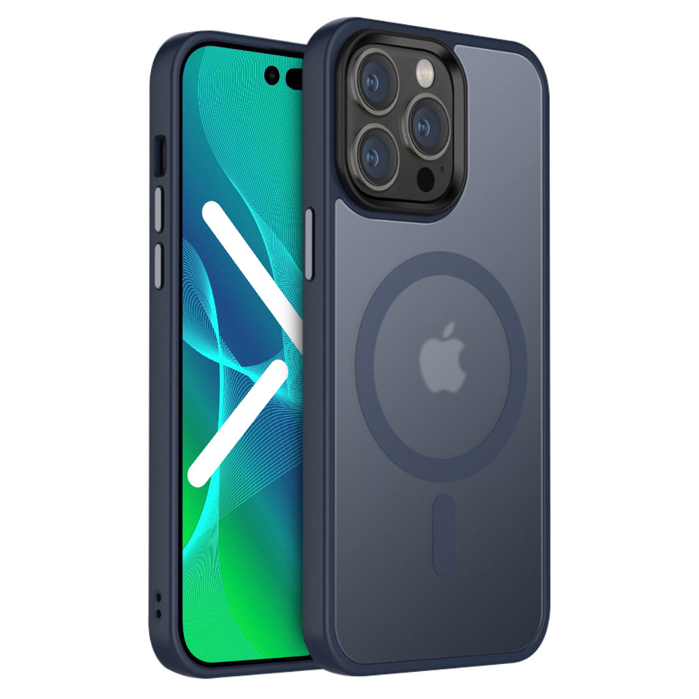 Etui do iPhone 14 Pro, Simple MagSafe, granatowe - sklep XGSM.pl