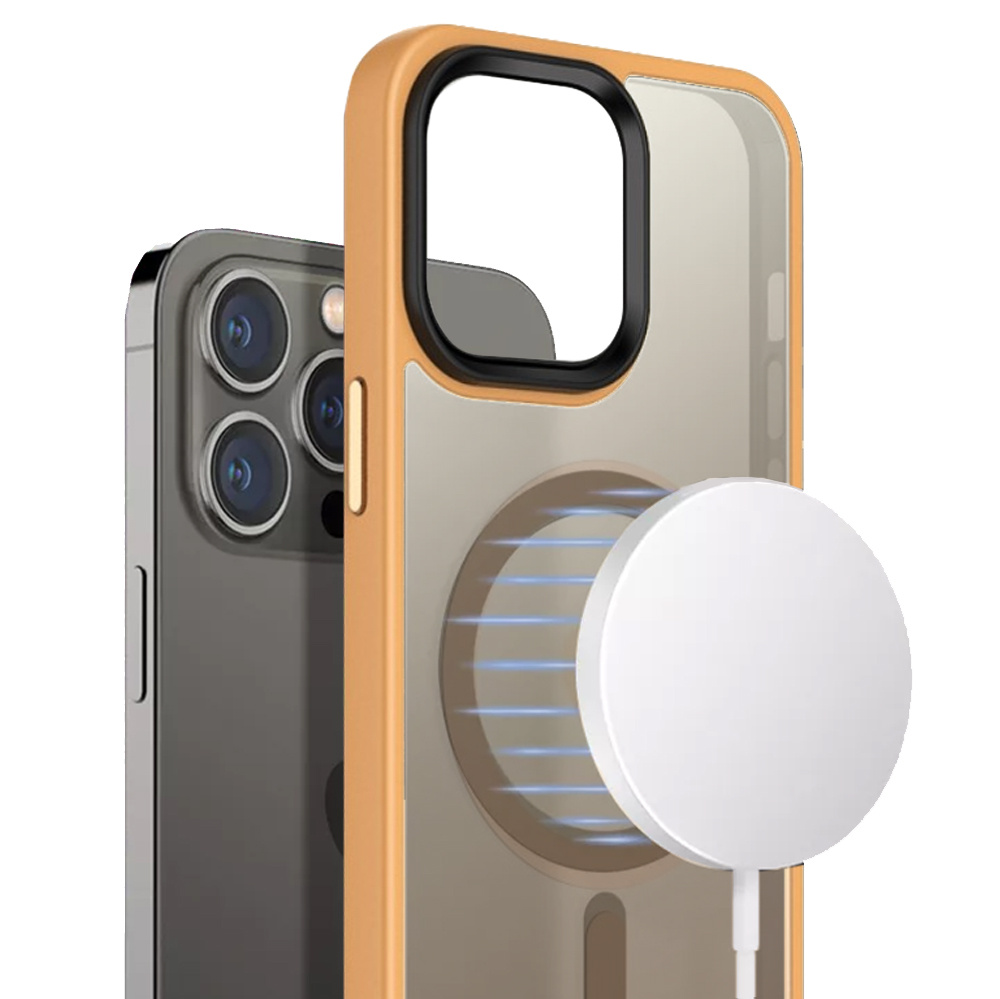 Etui do iPhone 14 Pro, Simple MagSafe, pomarańczowe - sklep XGSM.pl
