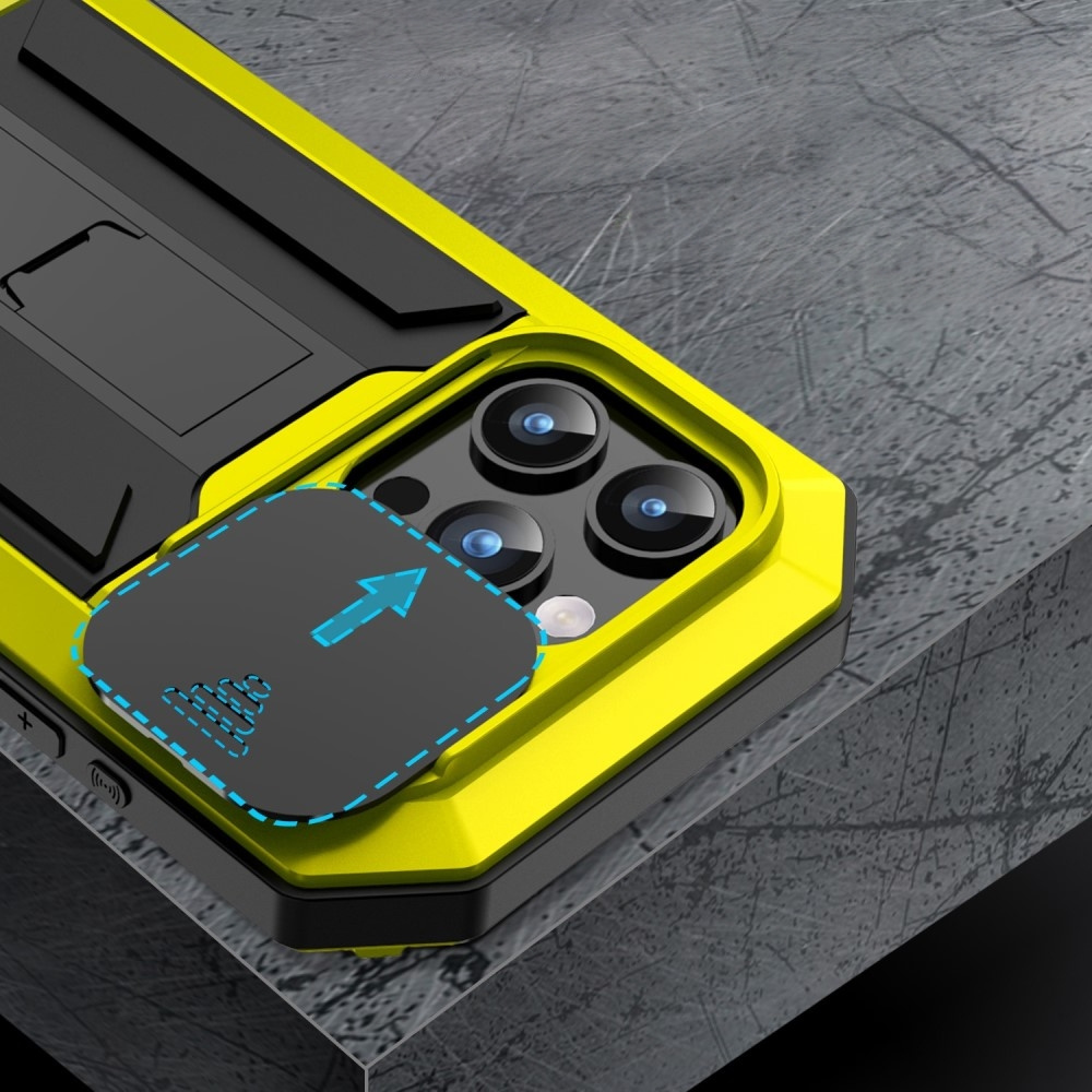 Etui do iPhone 15 Pro Max, R-JUST CamShield Slide, pancerne, żółte ...