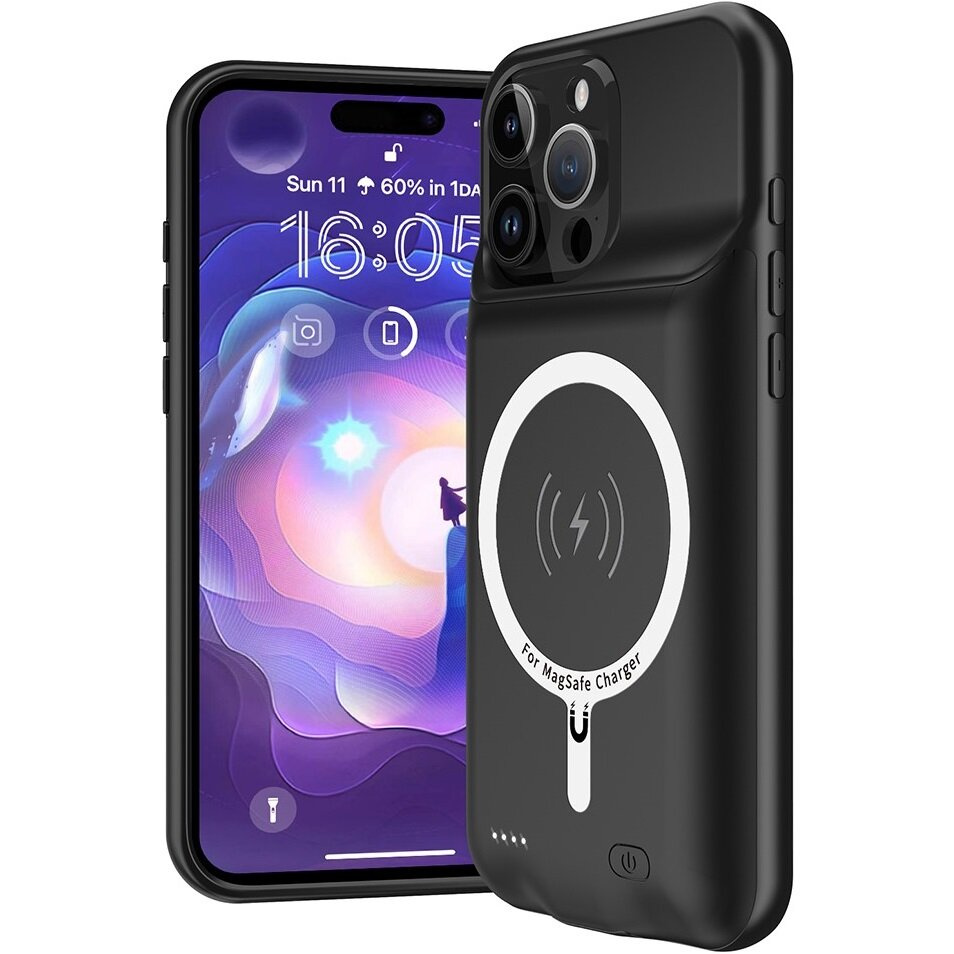 Etui z Baterią 7000mAh do iPhone 16 Pro Max do MagSafe, czarne - sklep XGSM.pl