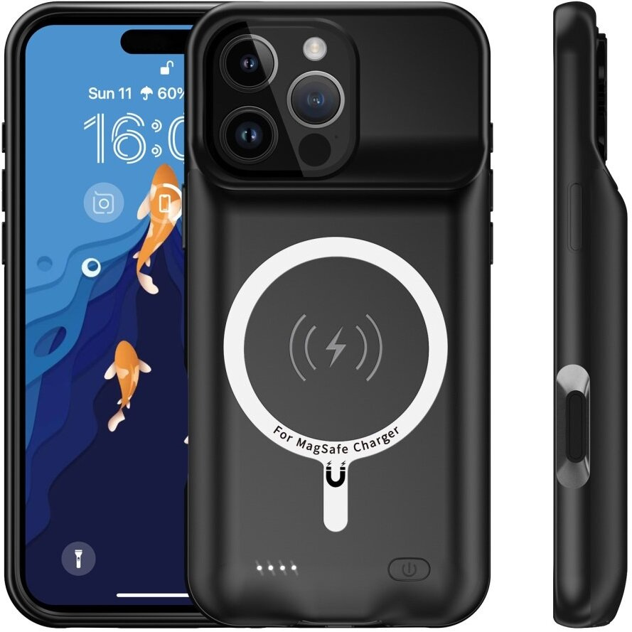 Etui z Baterią 7000mAh do iPhone 16 Pro Max do MagSafe, czarne - sklep XGSM.pl