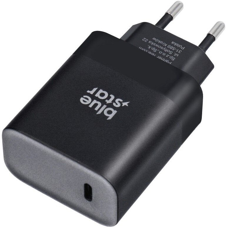 Ładowarka sieciowa Blue Star 3A 45W, USB-C, Czarna - sklep XGSM.pl