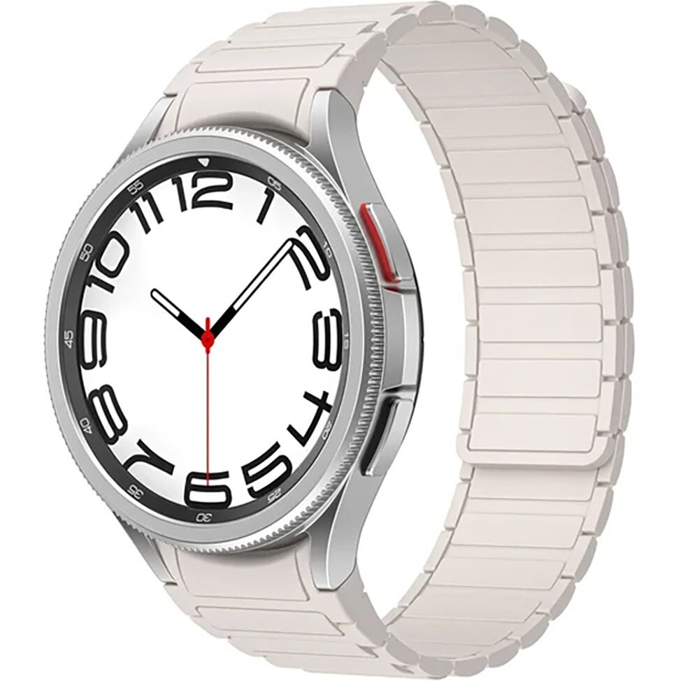 Pasek Magnetyczny do Samsung Galaxy Watch 4/5/6 40/42/43/44/45/46/47MM, Biały - sklep XGSM.pl